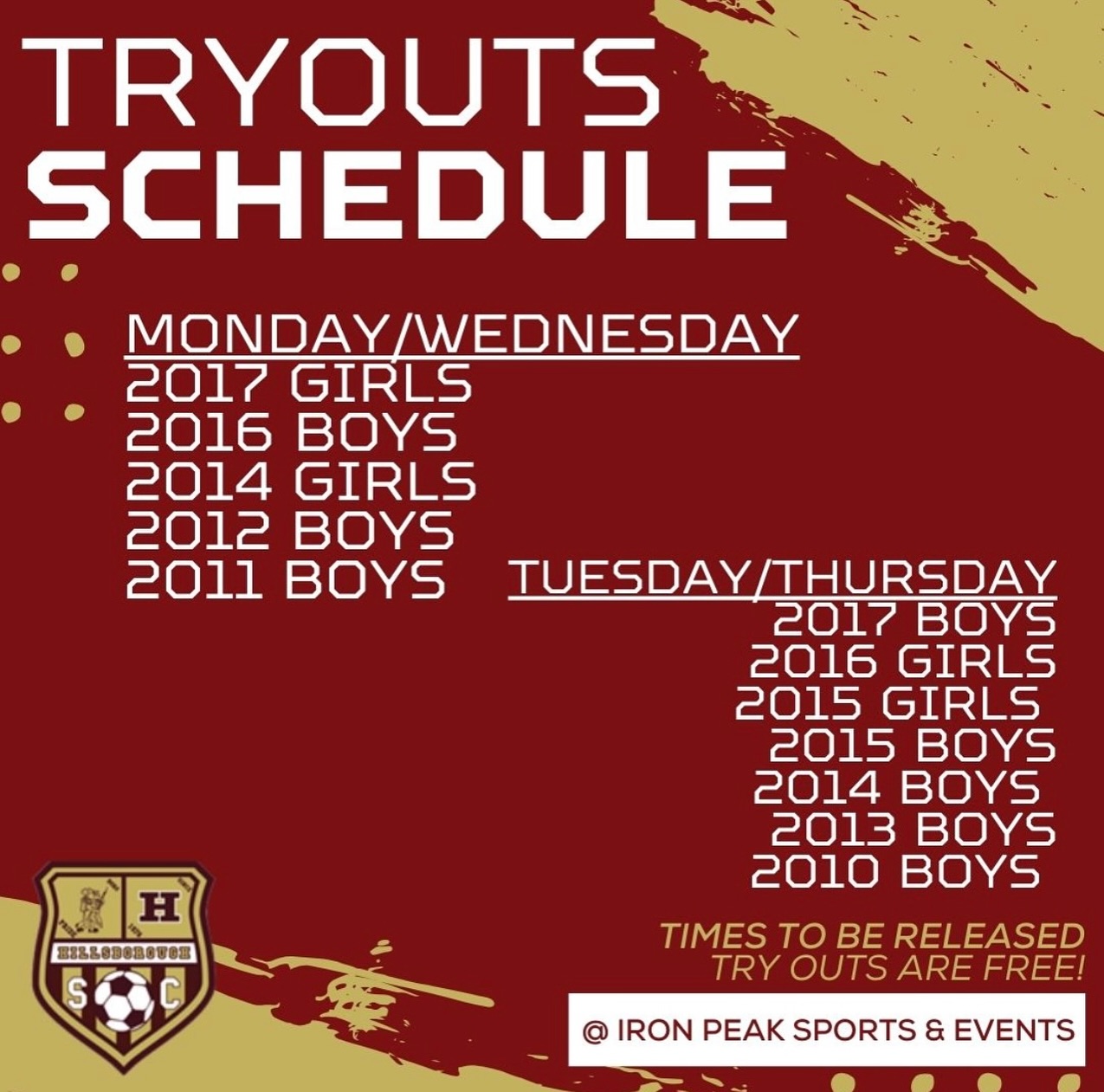 Tryouts - Hillsborough Soccer Club